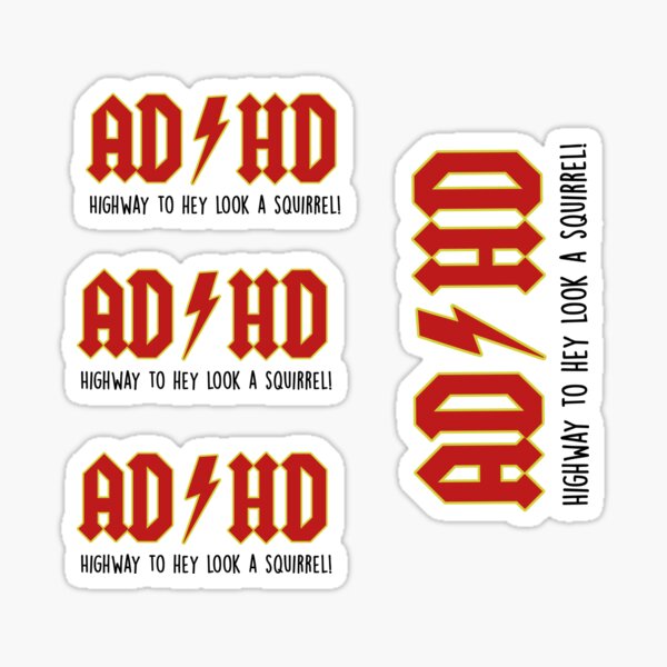 "Funny ADHD quote for rock fans" Sticker by CarlCraddock | Redbubble