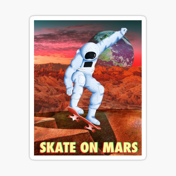"Skate on Mars - Occupy Mars - Collage Art - Surreal Artwork Space ...
