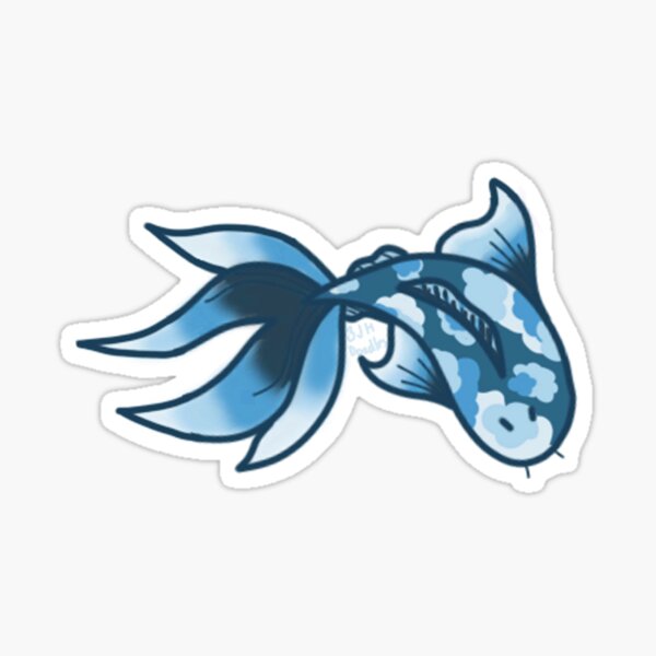 "Blue Koi Fish Sticker" Sticker by EmilyHaber | Redbubble