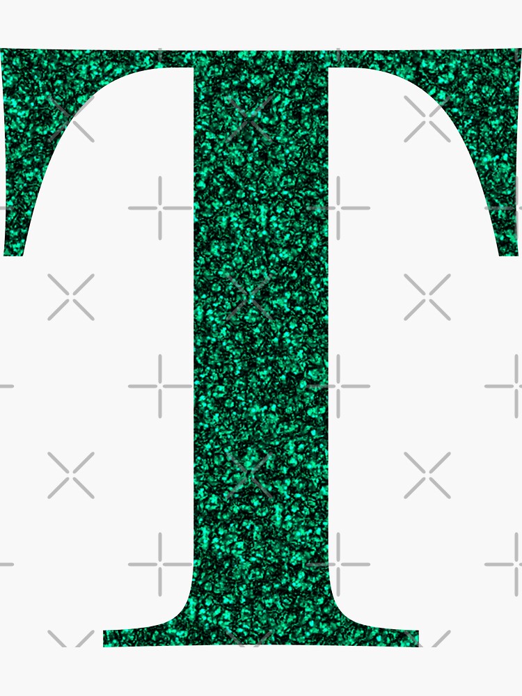 "Letter T Emerald Dark Green Glitter Effect Alphabet" Sticker for Sale ...