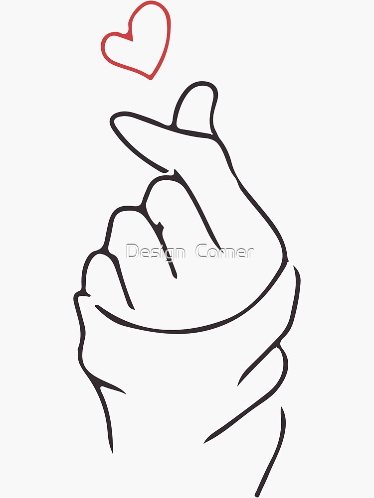 " BTS heart sticker (korean oppa)" Sticker for Sale by Bilalazhar509 ...