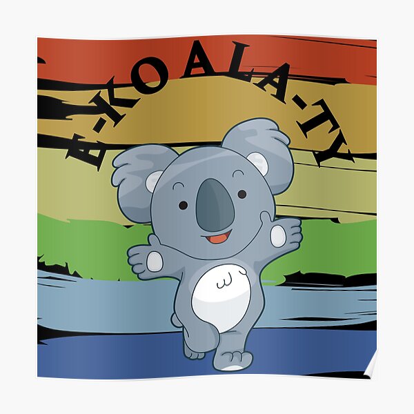"E-Koala-Ty Pun with Sticker Packer Set" Poster for Sale by rynnsbooks ...
