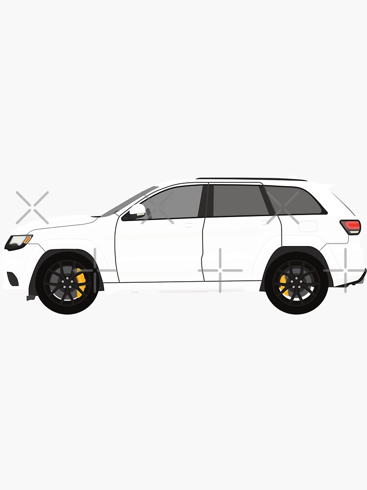 "Grand Cherokee Trackhawk Car White" Sticker for Sale by JHMimaging ...