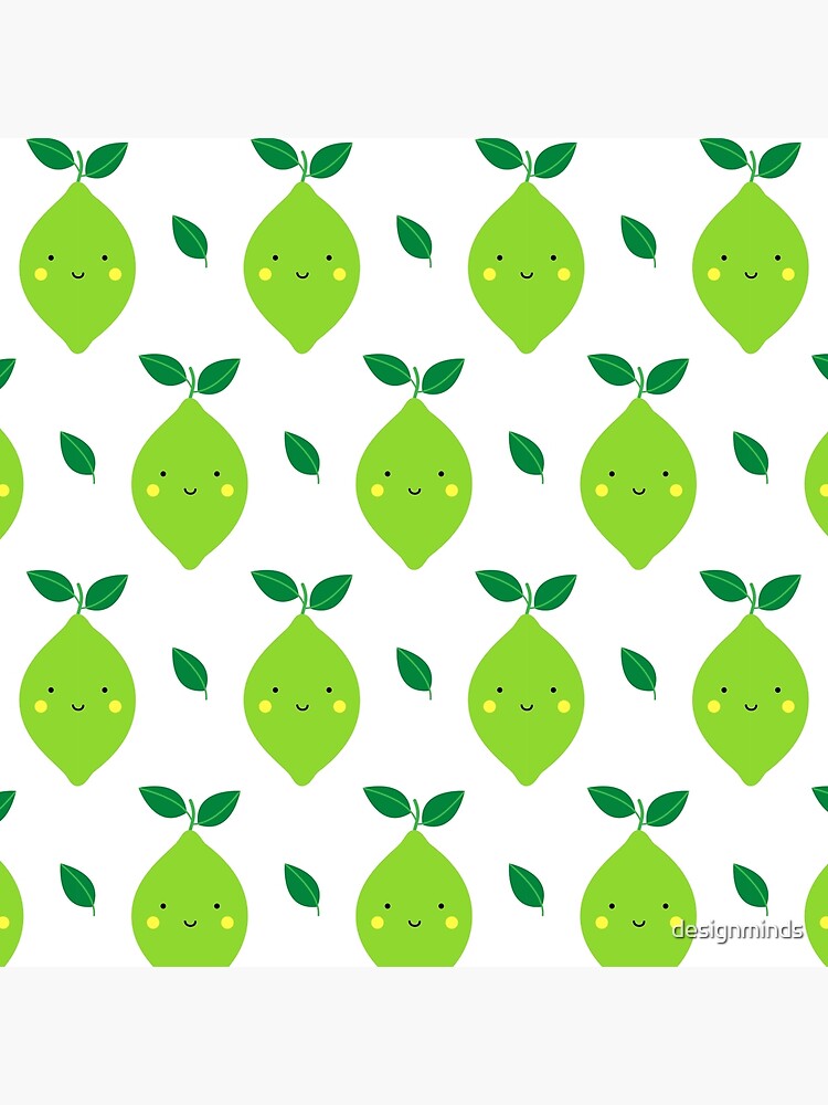 "Cute Kawaii Lime Pattern (white)" Poster for Sale by designminds ...