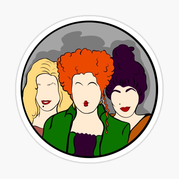 "Hocus Pocus Sanderson Sisters Moon Background" Sticker for Sale by ...