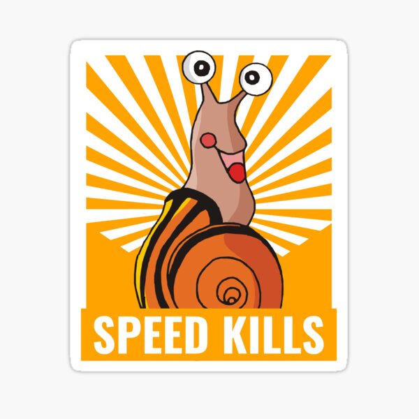 "Speed Kills!" Sticker by purplepeppers | Redbubble