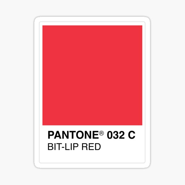 "Pantone, Bit-lip Red" Sticker for Sale by Square-Jane | Redbubble