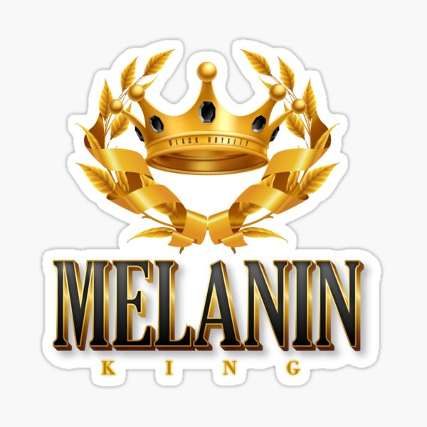 "Melanin king, gold crown with black jewels" Sticker by thespiritplane ...