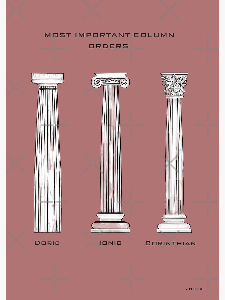 "Column orders with vintage pink background" Poster for Sale by Johka ...