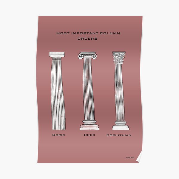 "Column orders with vintage pink background" Poster for Sale by Johka ...