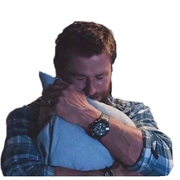"chris hemsworth crying meme" Sticker for Sale by rileybelle | Redbubble