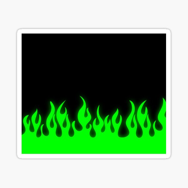"Lime Green Flame" Sticker for Sale by Mabzz | Redbubble