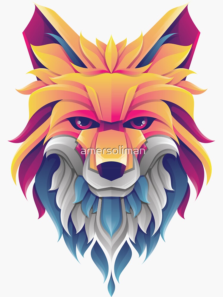 "Fox Face" Sticker for Sale by amersoliman | Redbubble