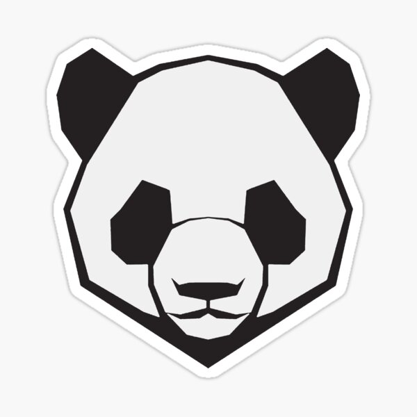 "Panda Face" Sticker by RameenHayat | Redbubble