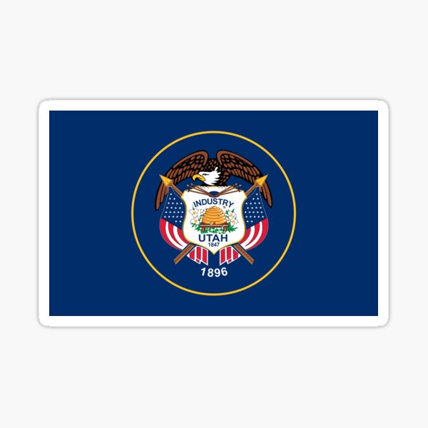 "Utah Flag Gifts, Masks, Stickers & Products" Sticker for Sale by ...