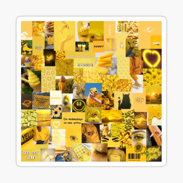 "Yellow Aesthetic Collage" Sticker by Arthemeral | Redbubble