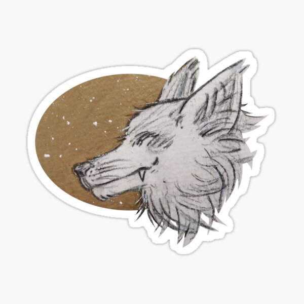 "Happy wolf portrait " Sticker by nicholasknight | Redbubble