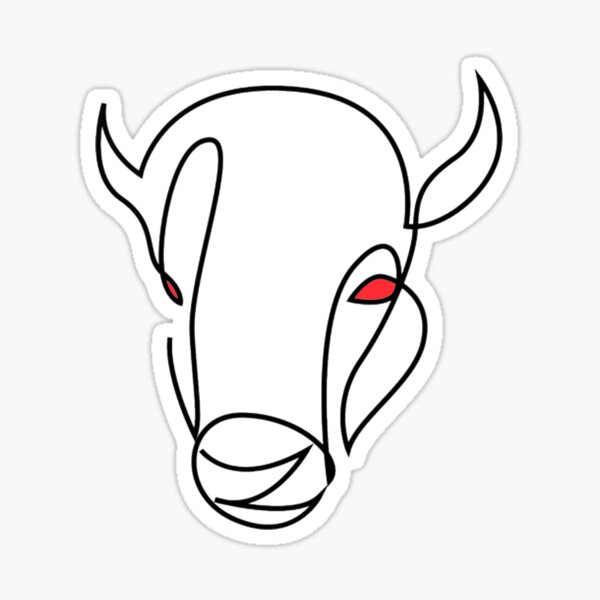 "Bull Line Drawing" Sticker for Sale by kootenay | Redbubble