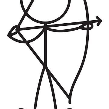 "Hashtag Archery, With Stick Figure Shooting Bow And Arrow" Sticker for ...