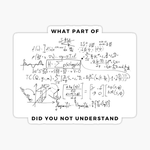 "funny math equation " Sticker for Sale by ShopSpot | Redbubble