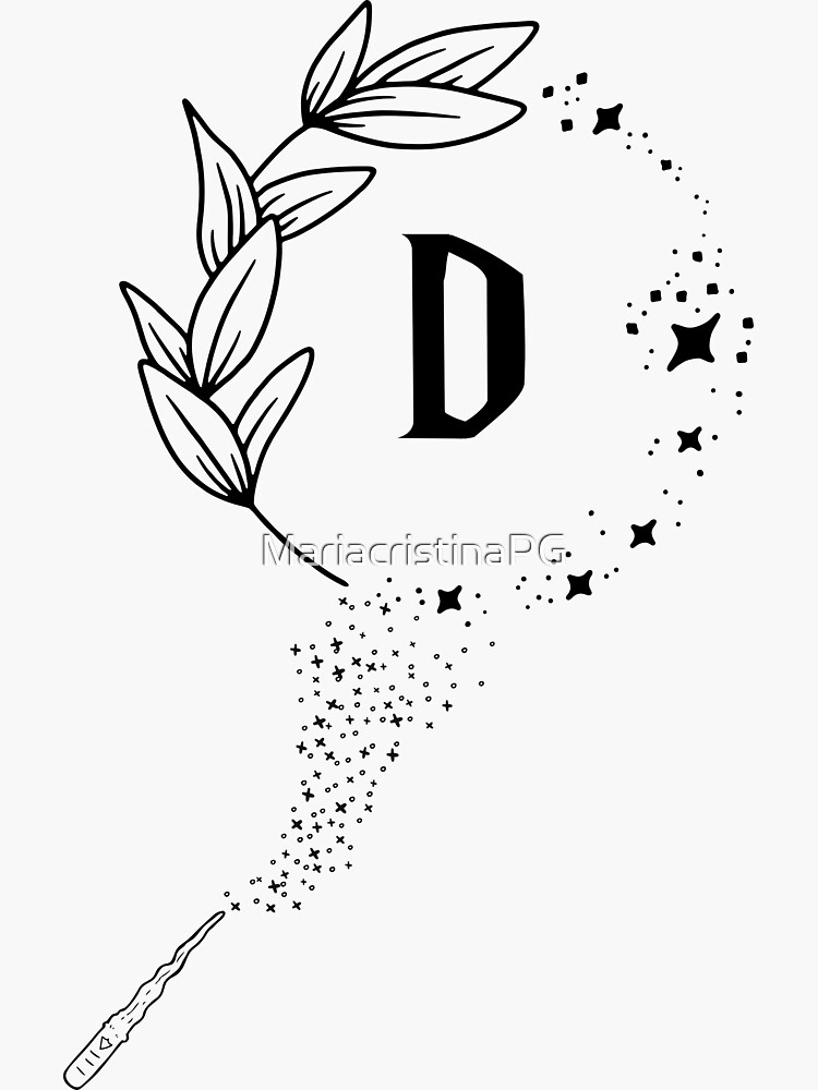 "Letter D with Magic and Sparks" Sticker by MariacristinaPG | Redbubble