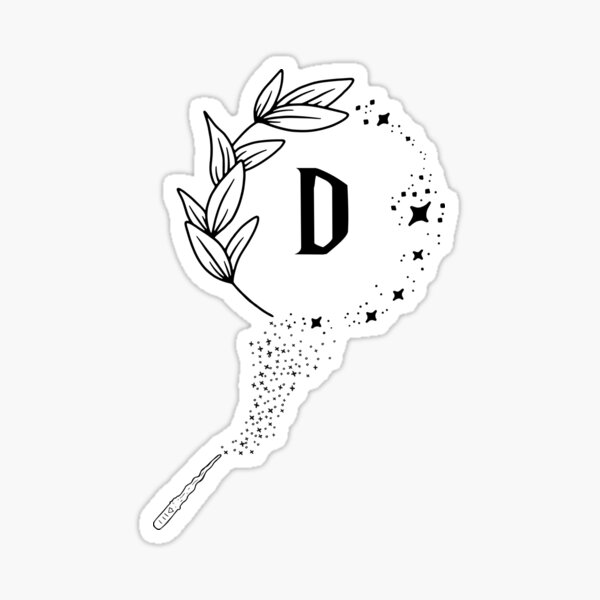"Letter D with Magic and Sparks" Sticker by MariacristinaPG | Redbubble