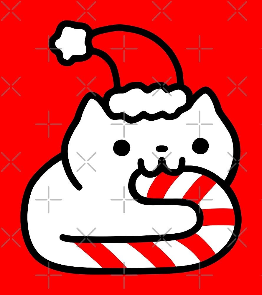 "Candy Cane Cat" by obinsun | Redbubble