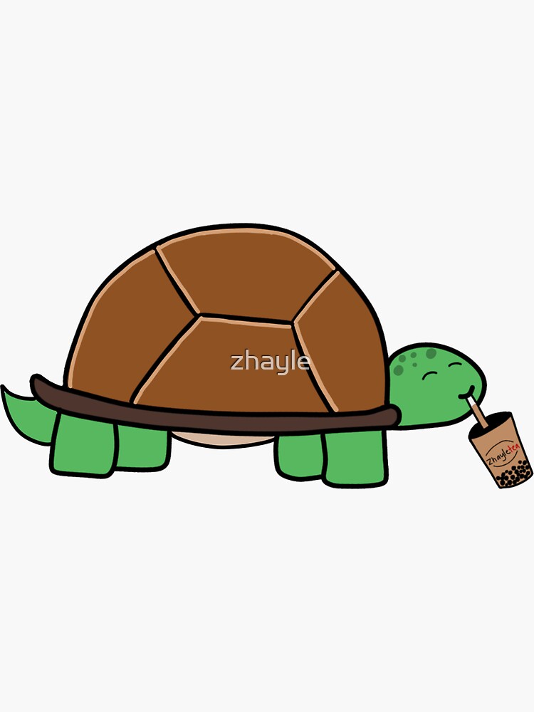 "Cute Turtle Drinking Boba" Sticker by zhayle | Redbubble