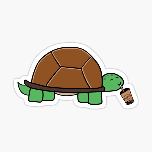 "Cute Turtle Drinking Boba" Sticker by zhayle | Redbubble