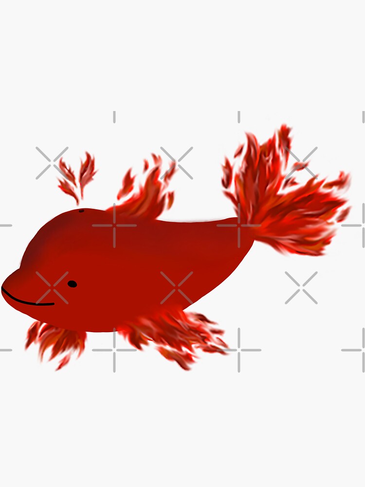 "Fire Dolphin" Sticker for Sale by ilyselenaxoxo | Redbubble