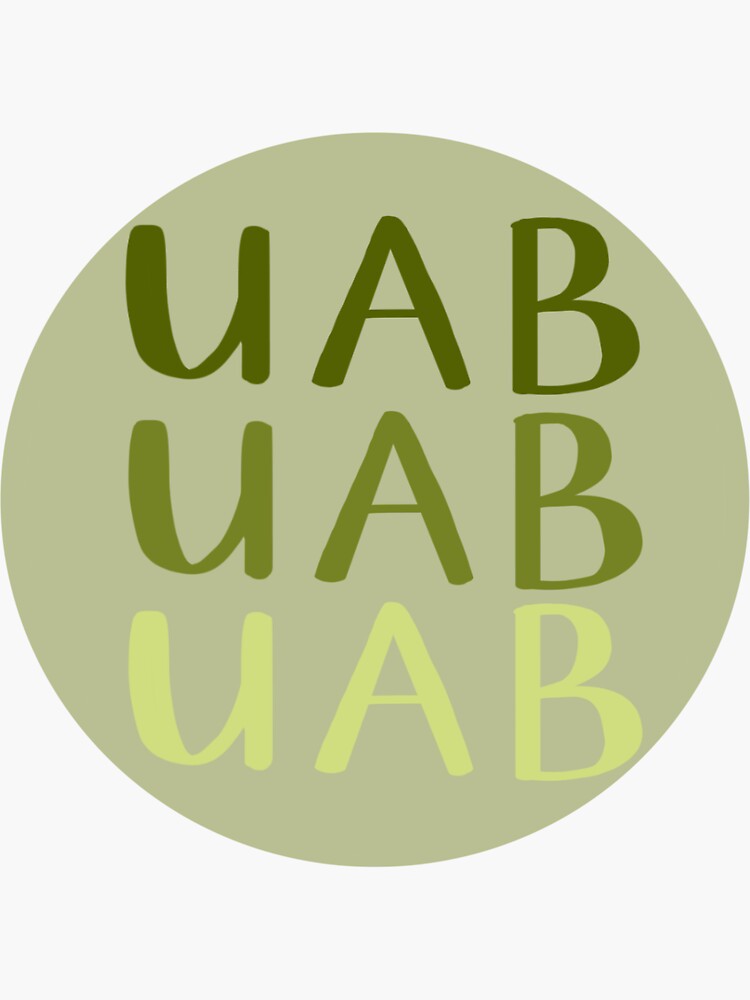 "UAB" Sticker for Sale by headandheart | Redbubble