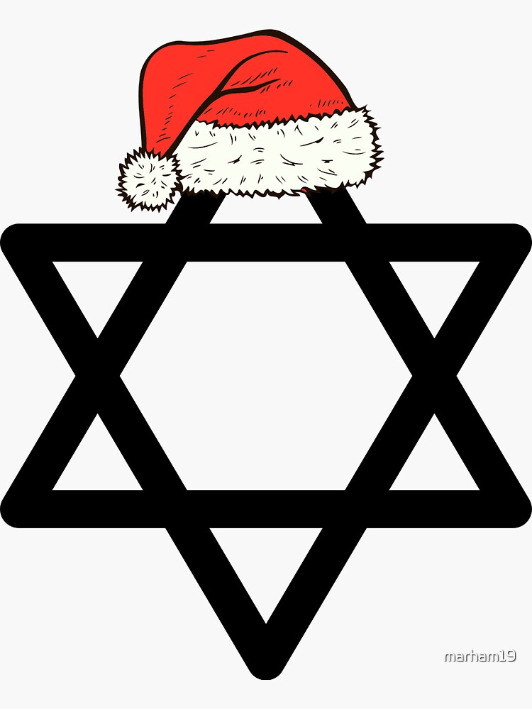 "Funny Jewish Star Of David Santa Hat " Sticker for Sale by marham19 ...