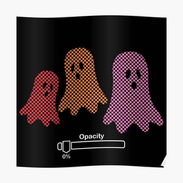 "Zero Opacity Ghosts (Red/Orange/Pink/White)" Poster by dezanli | Redbubble