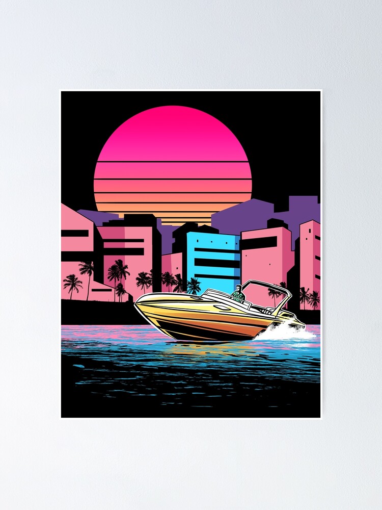 "80s Miami vaporwave Sunset Florida" Poster by Radarek1989 | Redbubble