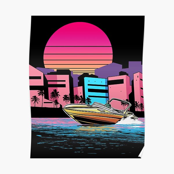 "80s Miami vaporwave Sunset Florida" Poster by Radarek1989 | Redbubble