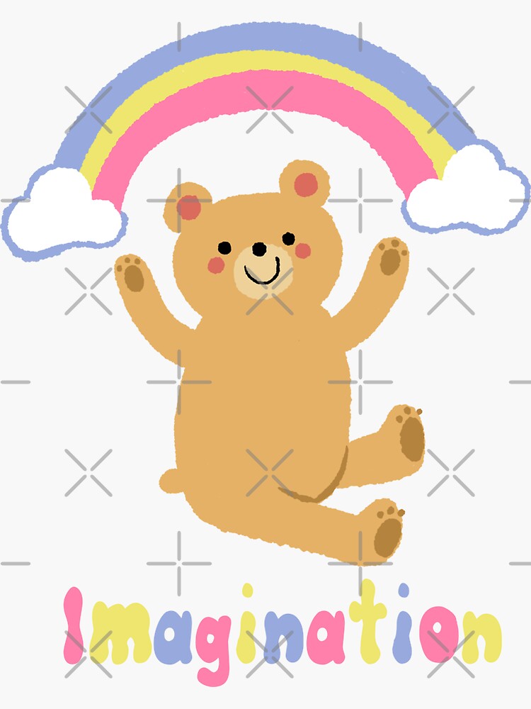 "Imagination Pastel Rainbow Bear" Sticker by OhMyStarling | Redbubble