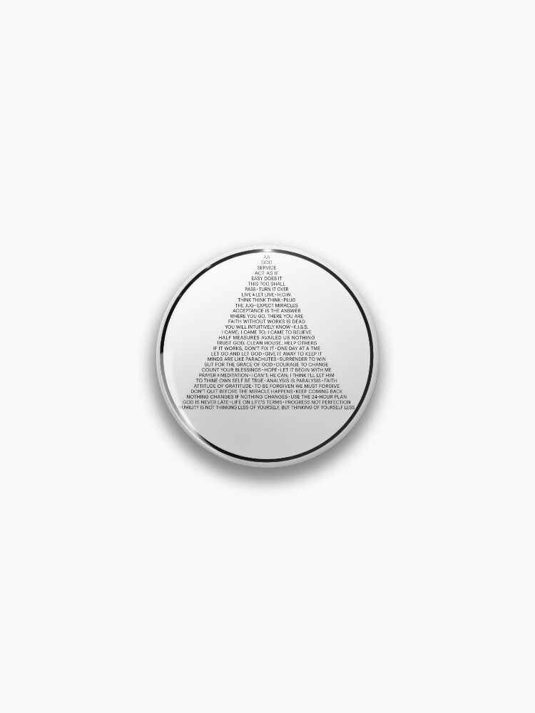 "Alcoholics Anonymous Symbol in Slogans (A.A.)" Pin for Sale by ...