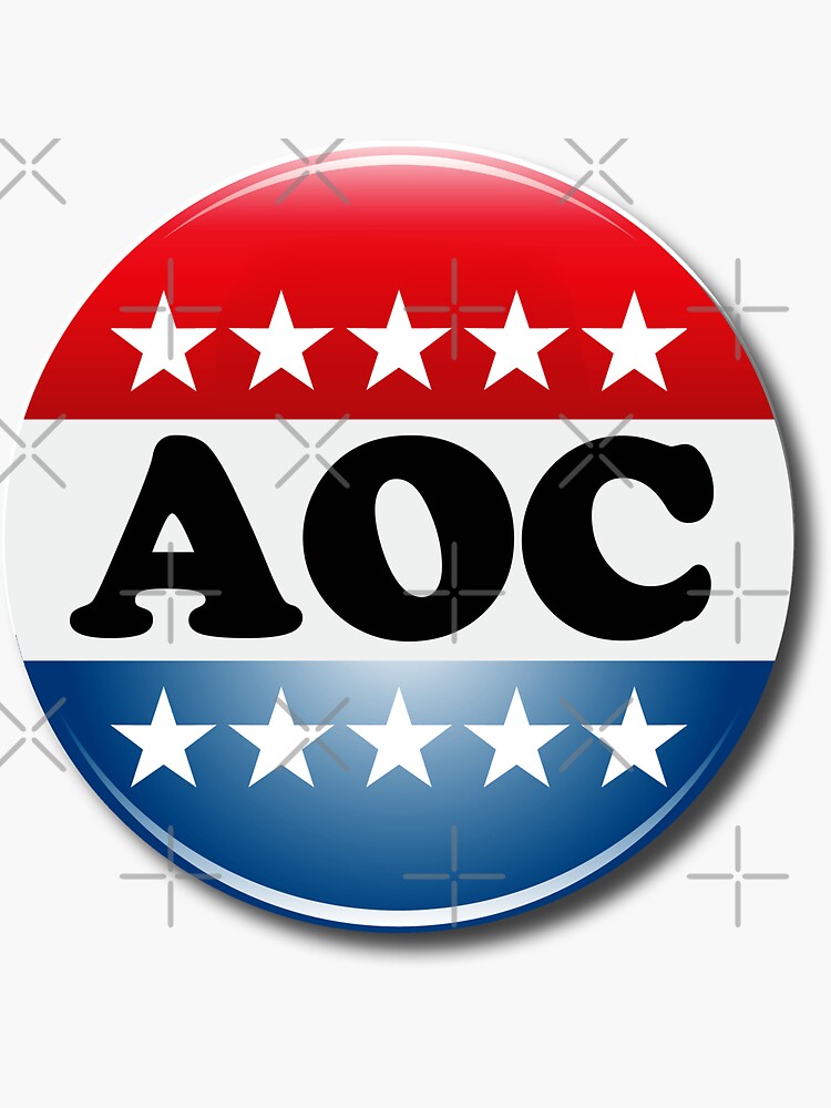 "AOC Button" Sticker for Sale by popdesigner | Redbubble