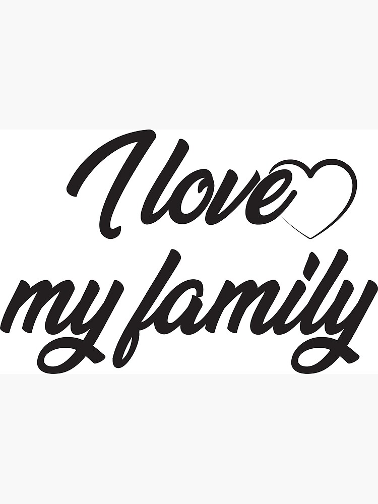 "i love My family text clip art,black and white clip art font ...