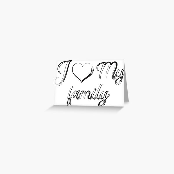 "i love My family text clip art,black and white clip art font ...