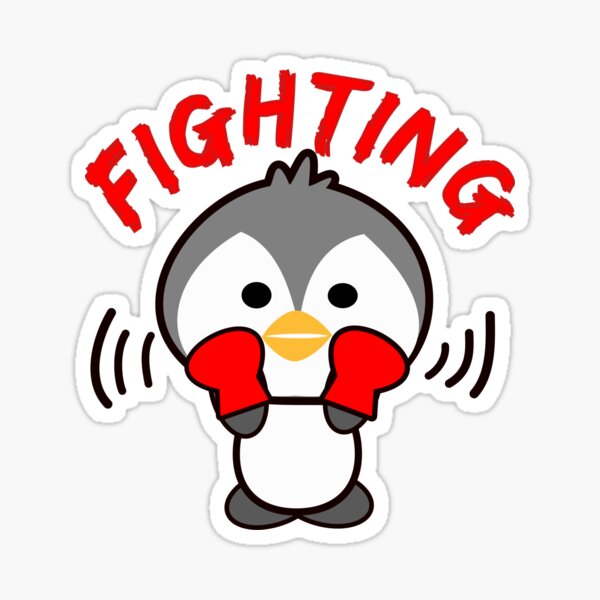 "Cute Kawaii Fighting Penguin Label" Sticker for Sale by merchloh128 ...