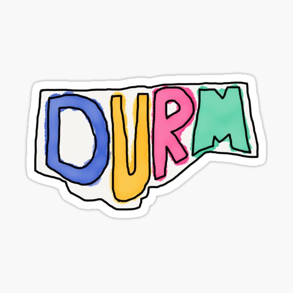 "Durham DURM Watercolor Doodle" Sticker for Sale by benthrock | Redbubble
