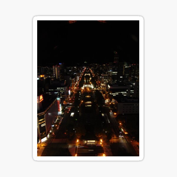 "Sapporo Night Scene" Sticker by ben-taylor1234 | Redbubble