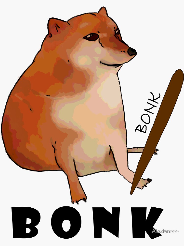 "Bonk Shiba meme " Sticker by Alexianeee | Redbubble