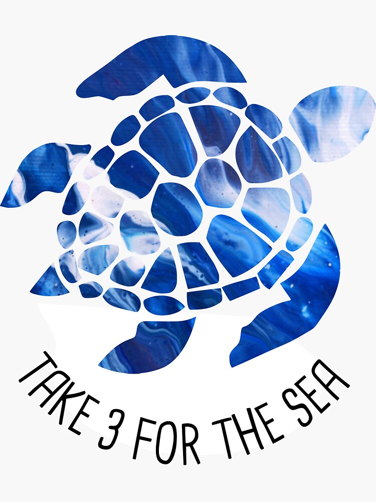 "Take 3 for the sea blue turtle logo" Sticker for Sale by kylemcg93 ...