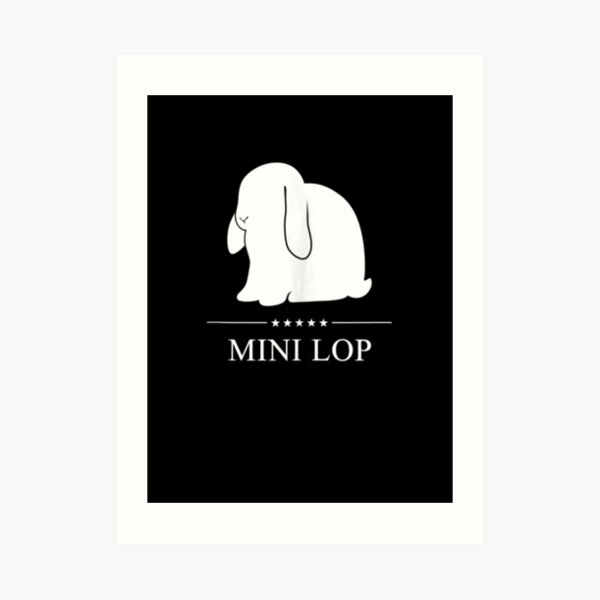 "Mini Lop Rabbit White Silhouette" Art Print by Omar-Hendricks | Redbubble