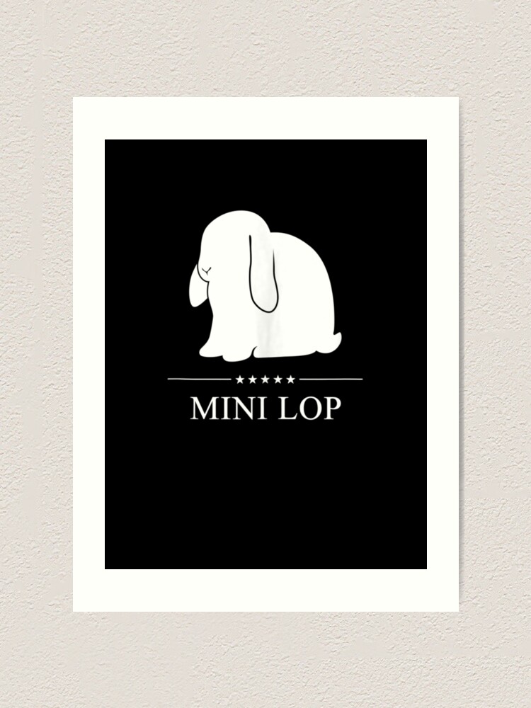 "Mini Lop Rabbit White Silhouette" Art Print by Omar-Hendricks | Redbubble