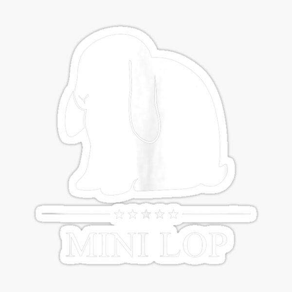 "Mini Lop Rabbit White Silhouette" Sticker by Omar-Hendricks | Redbubble