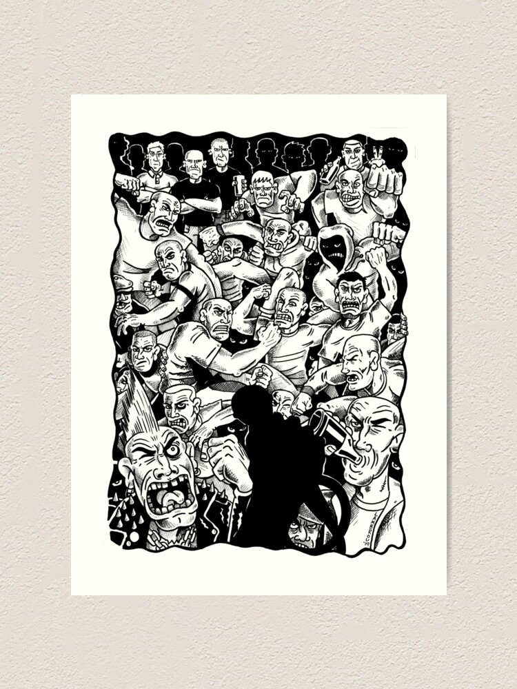"Mosh pit scene" Art Print for Sale by micklambrouart | Redbubble