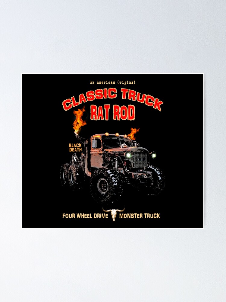 "Rat rod - monster truck" Poster for Sale by Ploxd | Redbubble